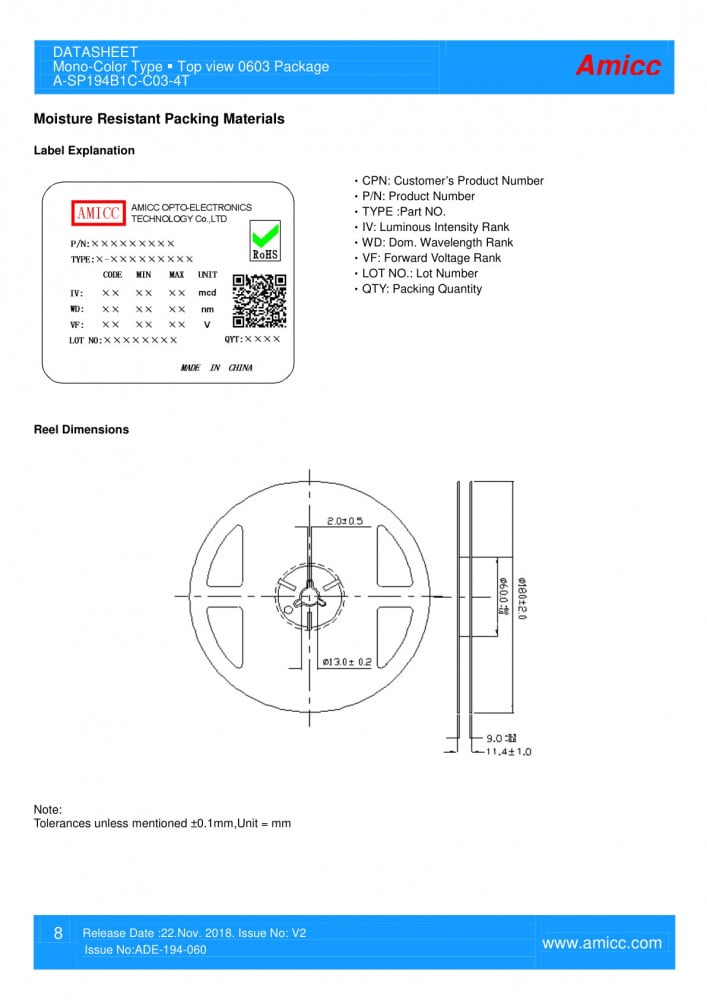 A-SP194B1C-C03-4T datasheet page 8