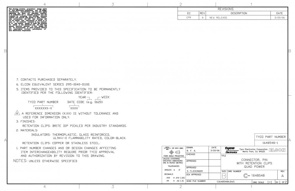 TE Connectivity 1648548-1 manufacturer drawing page 1
