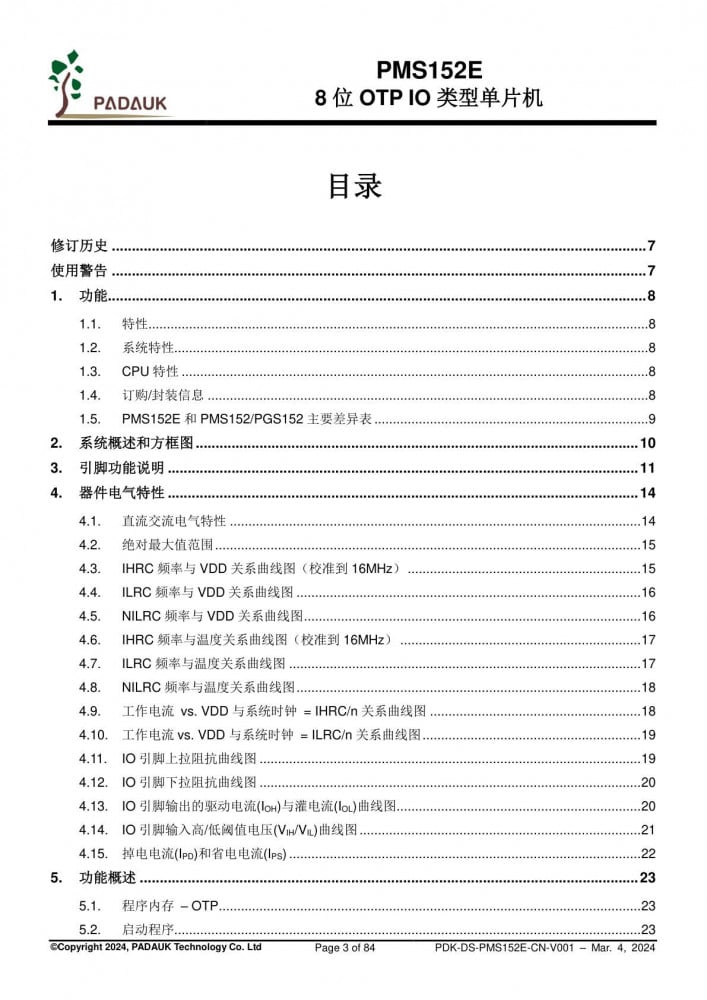 PMS152E datasheet page 3