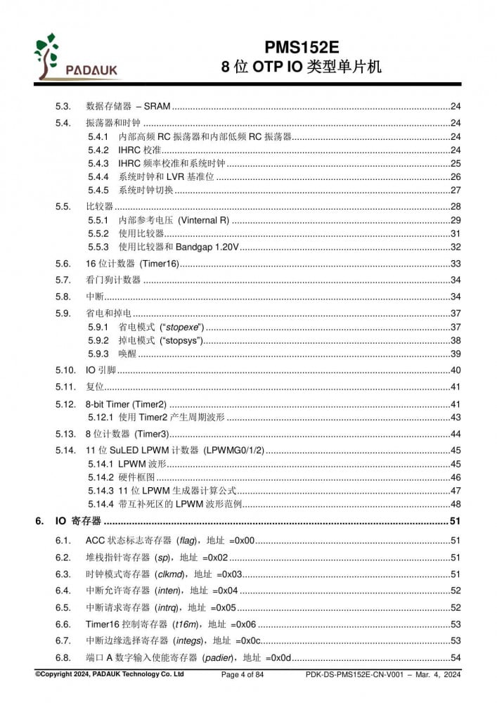 PMS152E datasheet page 4