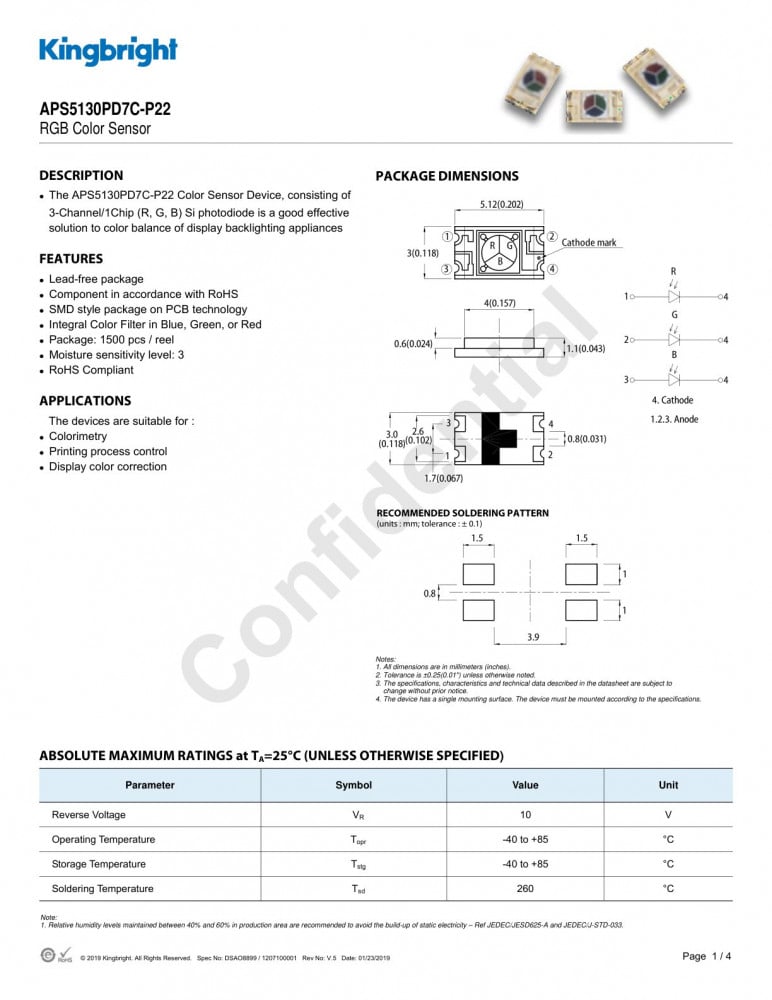 APS5130PD7C-P22 datasheet page 1