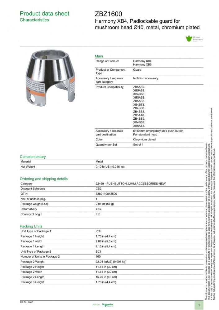 ZBZ1600 technical document page 1