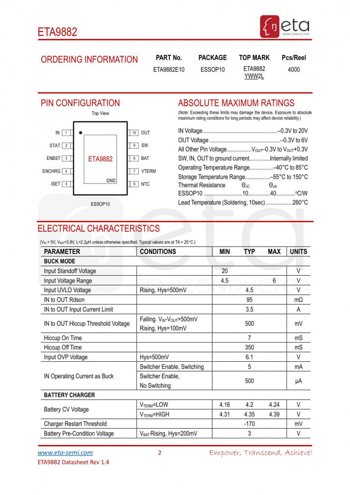 ETA9882E10 datasheet page 2