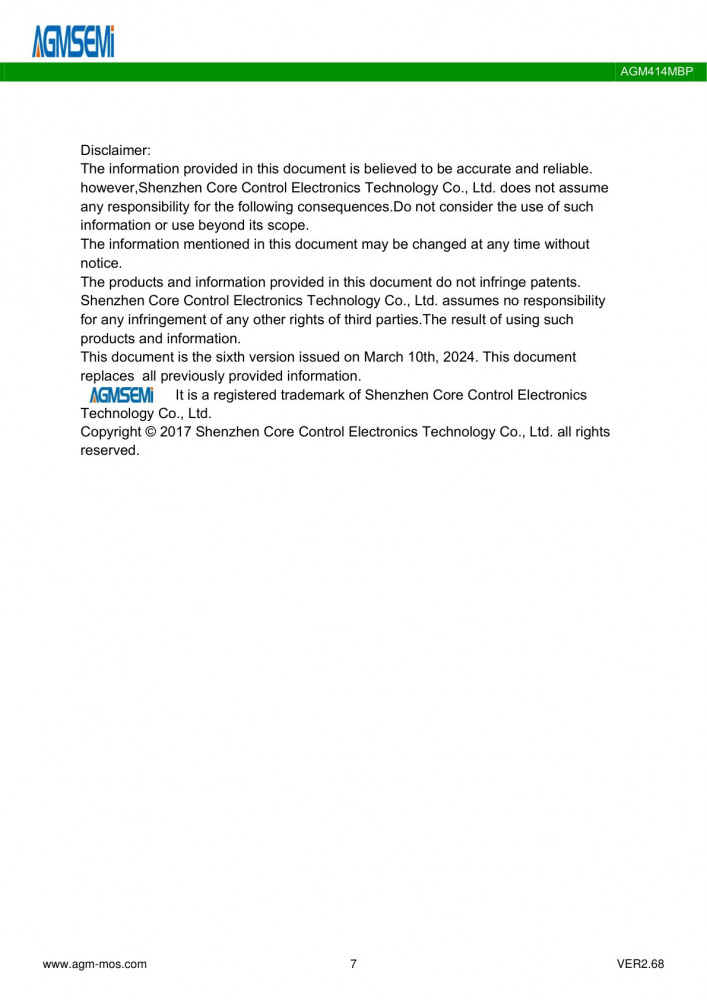 AGM414MBP technical document page 7