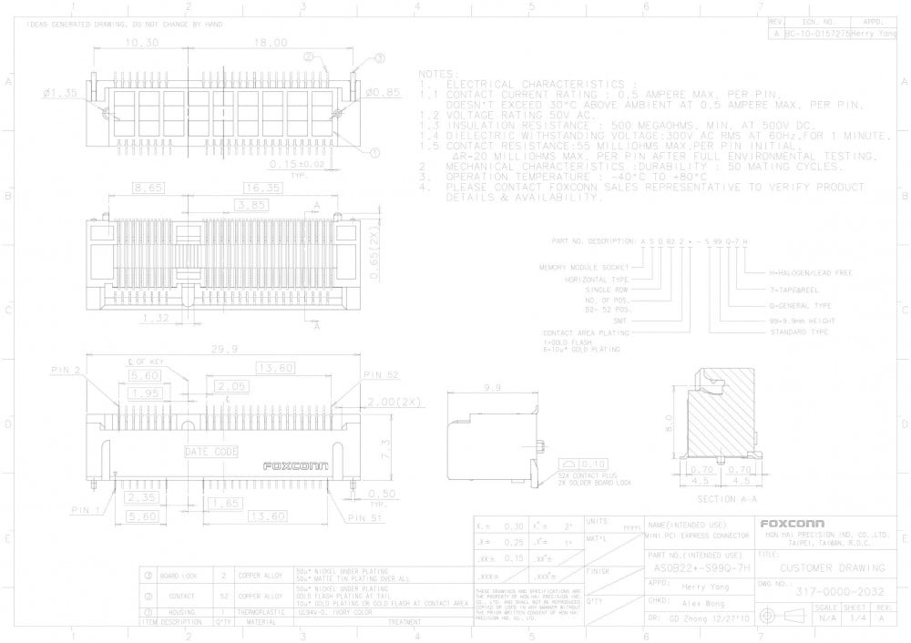 FOXCONN AS0B226-S99Q-7H drawing page 1
