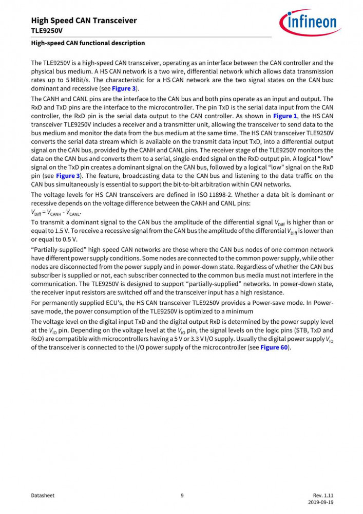 TLE9250VLE datasheet page 9