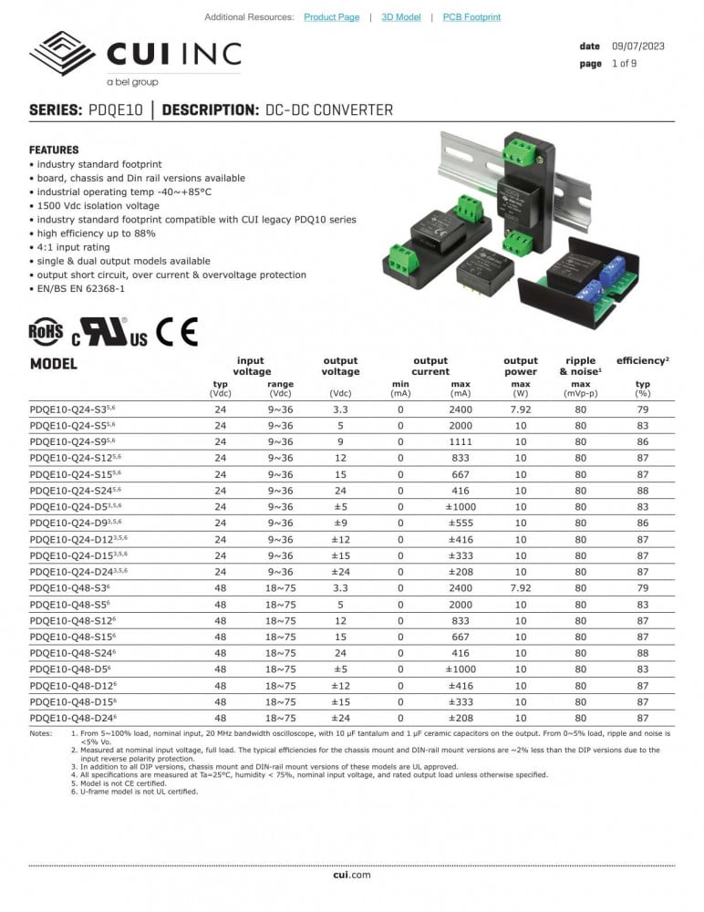 PDQE10 datasheet page 1