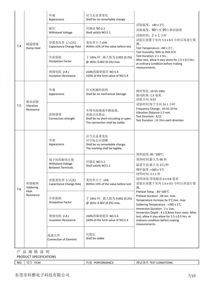 KYET MPB225J2G2701 specification page 7