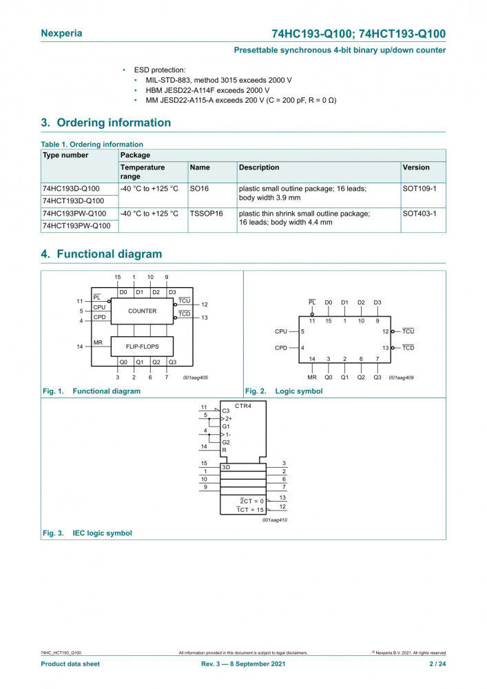 74HCT193-Q100 datasheet page 2