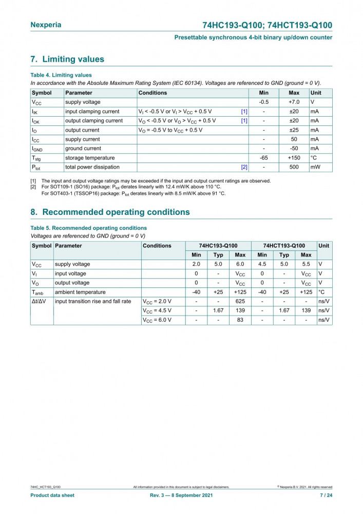 74HCT193-Q100 datasheet page 7
