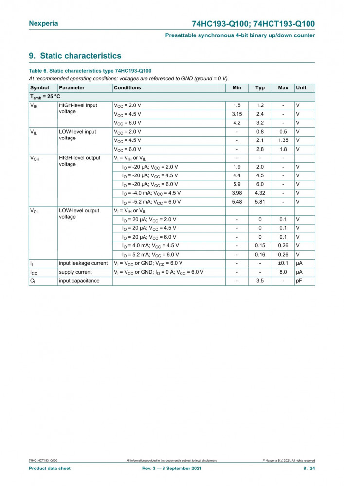 74HCT193-Q100 datasheet page 8