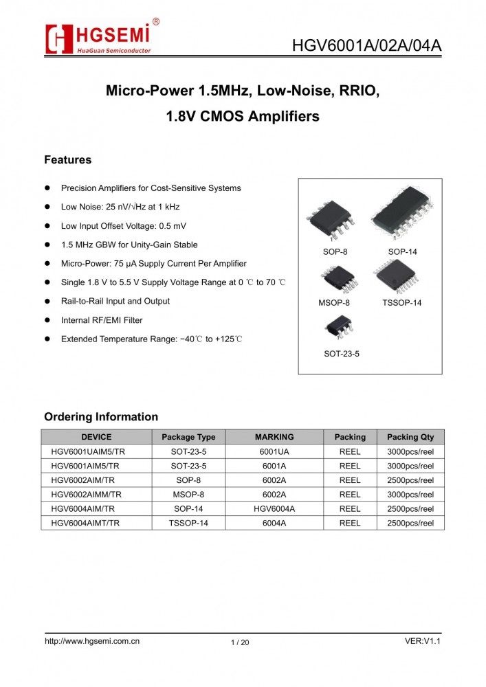 HGV6004AIM/TR datasheet page 1