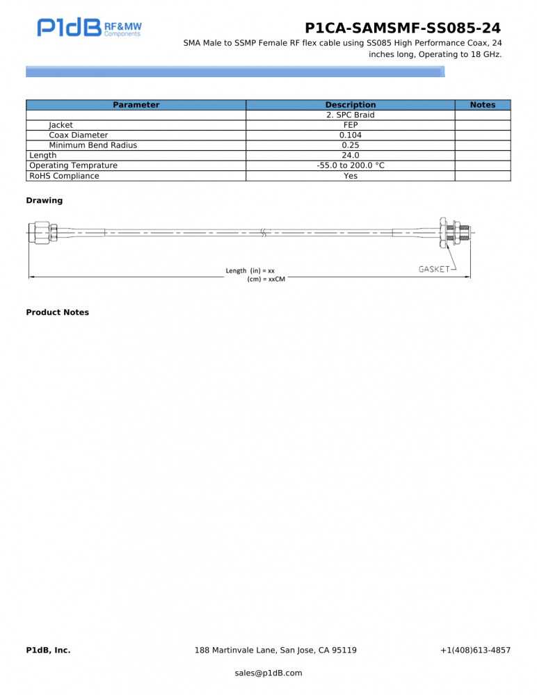 P1CA-SAMSMF-SS085-24 product document image, page 2