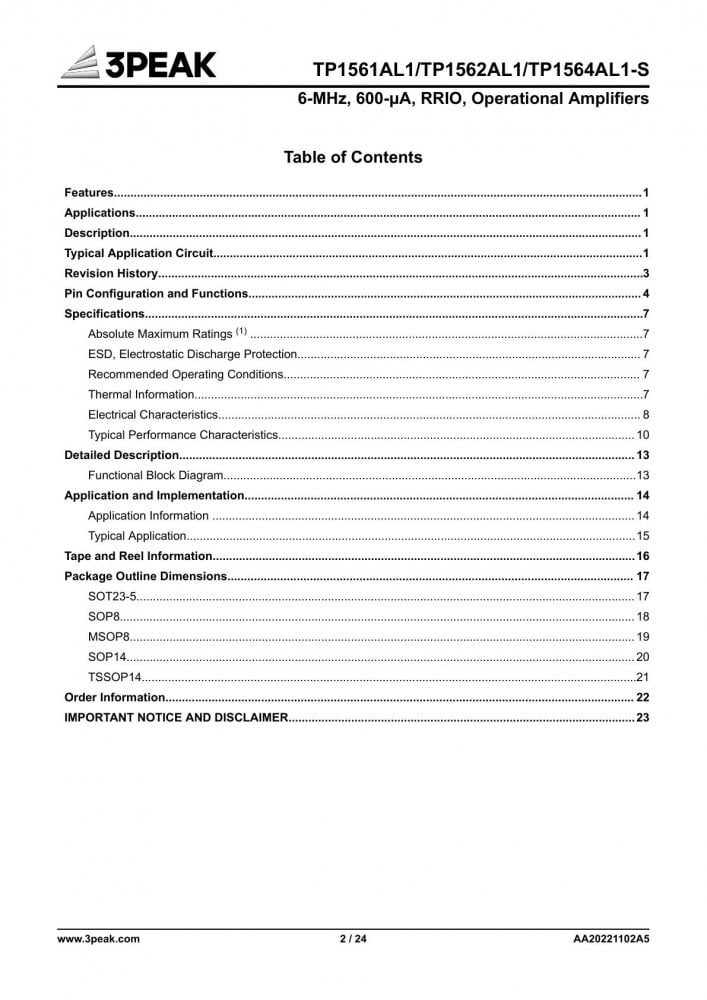 TP1562AL1 datasheet page 2