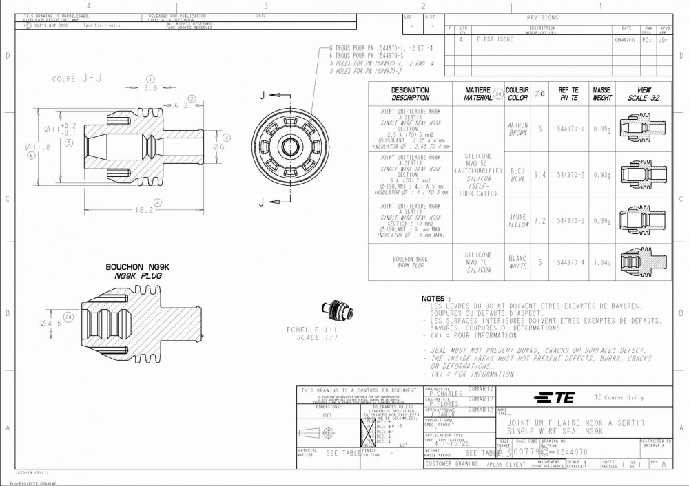 TE Connectivity 1544970-3 NG9K seal drawing