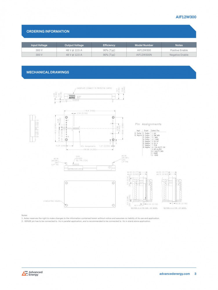 AIF12W300N-L datasheet page 3