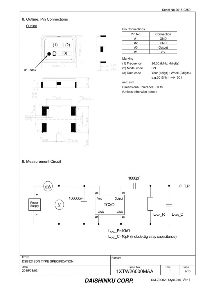 KDS 1XTW26000MAA specification page 3