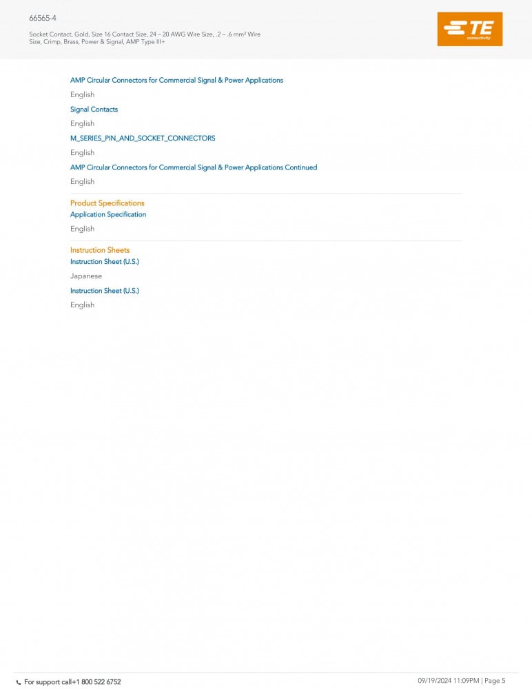 TE Connectivity 66565-4 document page 5