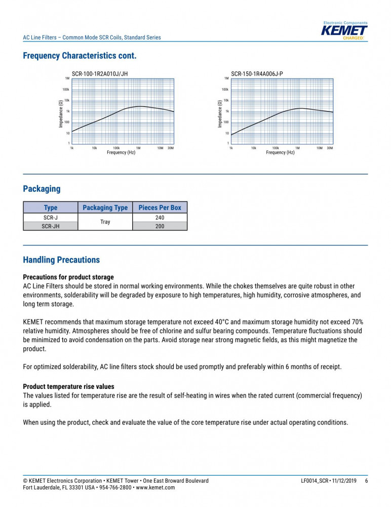 KEMET SCR series datasheet page 6