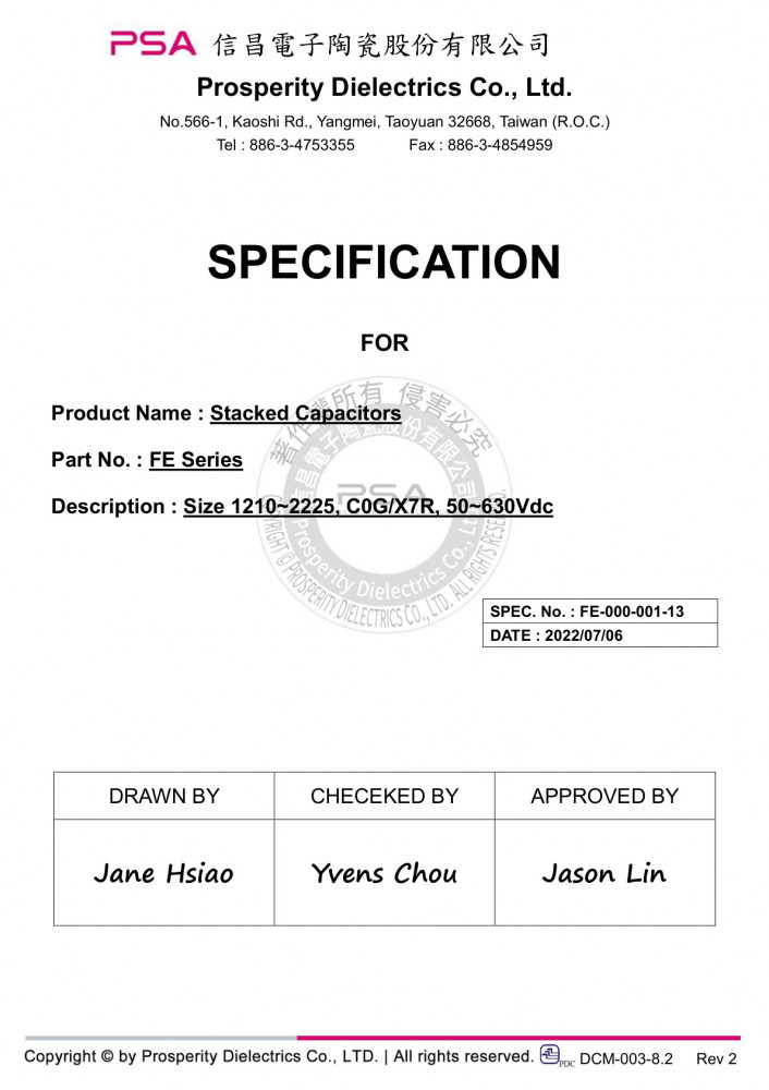 PSA FE Series datasheet page 2