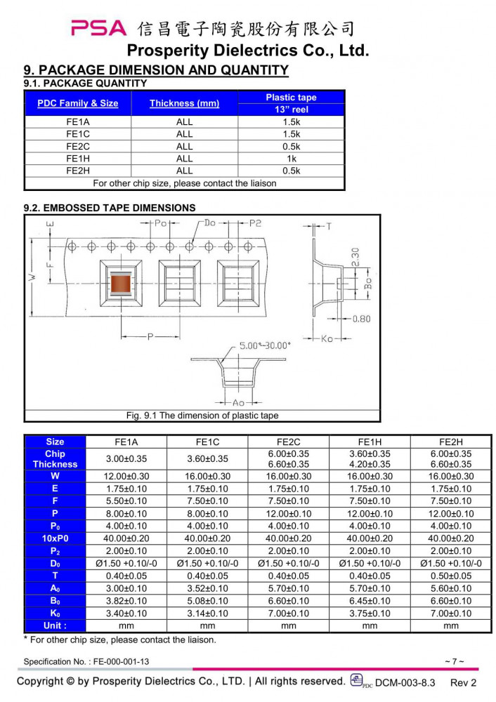 PSA FE Series datasheet page 9