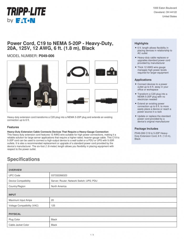 P049-006 technical document page 1