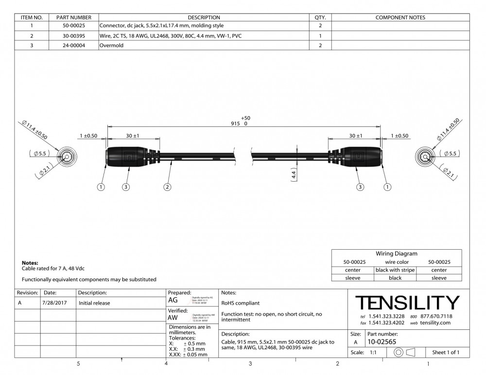 Tensility International 10-02565 product drawing