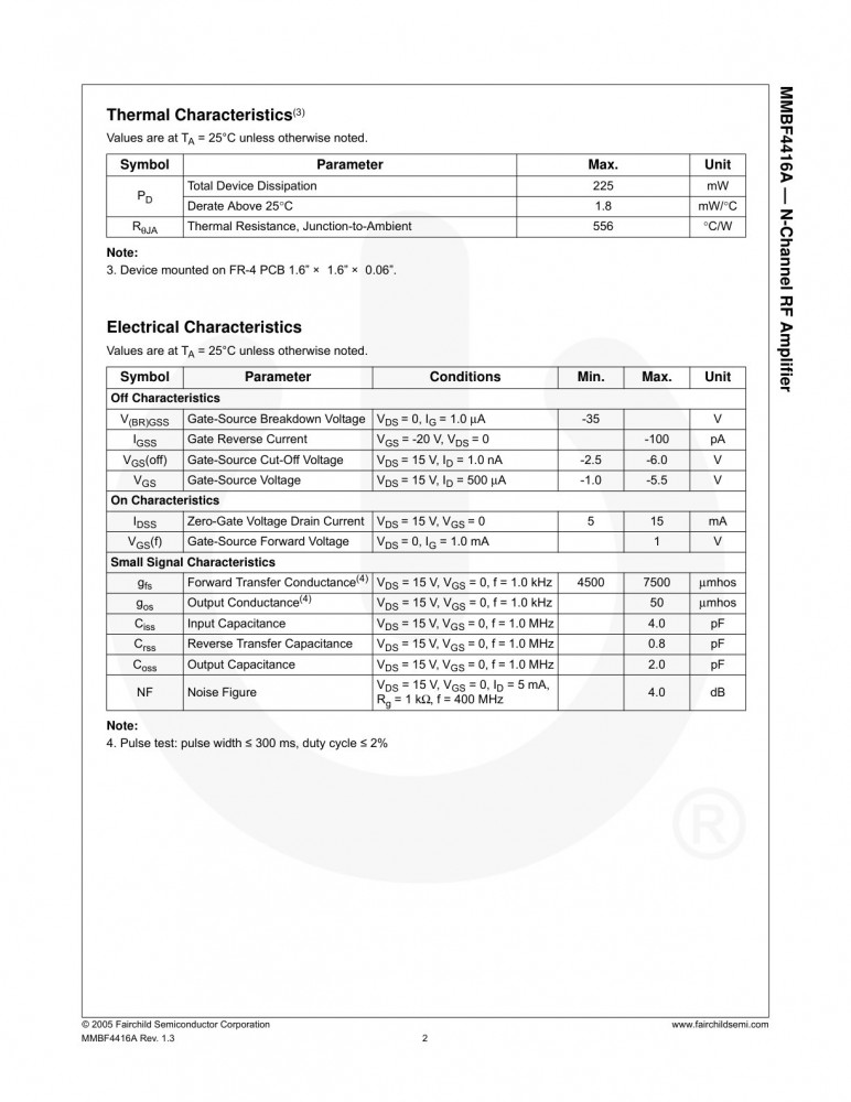 MMBF4416A datasheet page 3