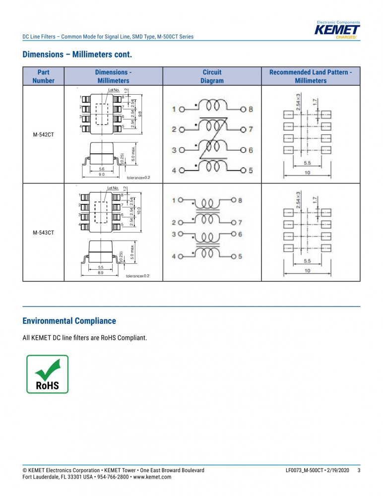 KEMET M-522CT datasheet page 3