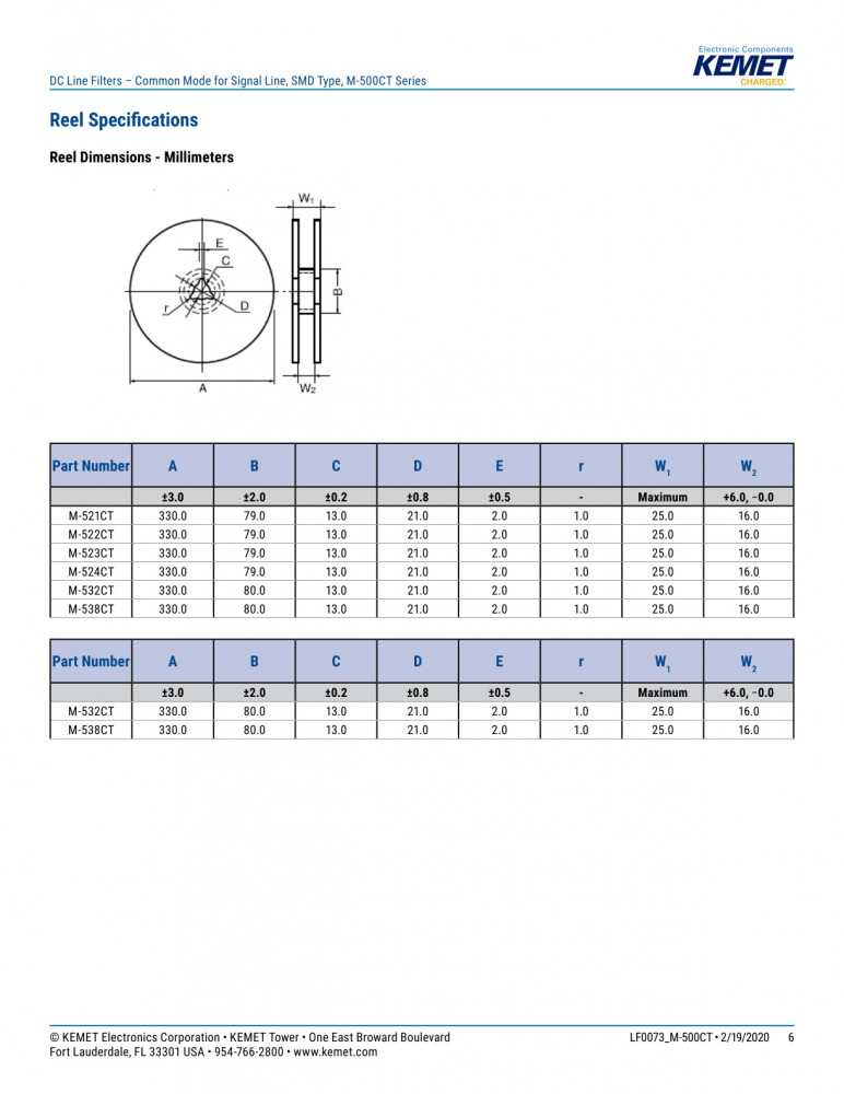 KEMET M-522CT datasheet page 6
