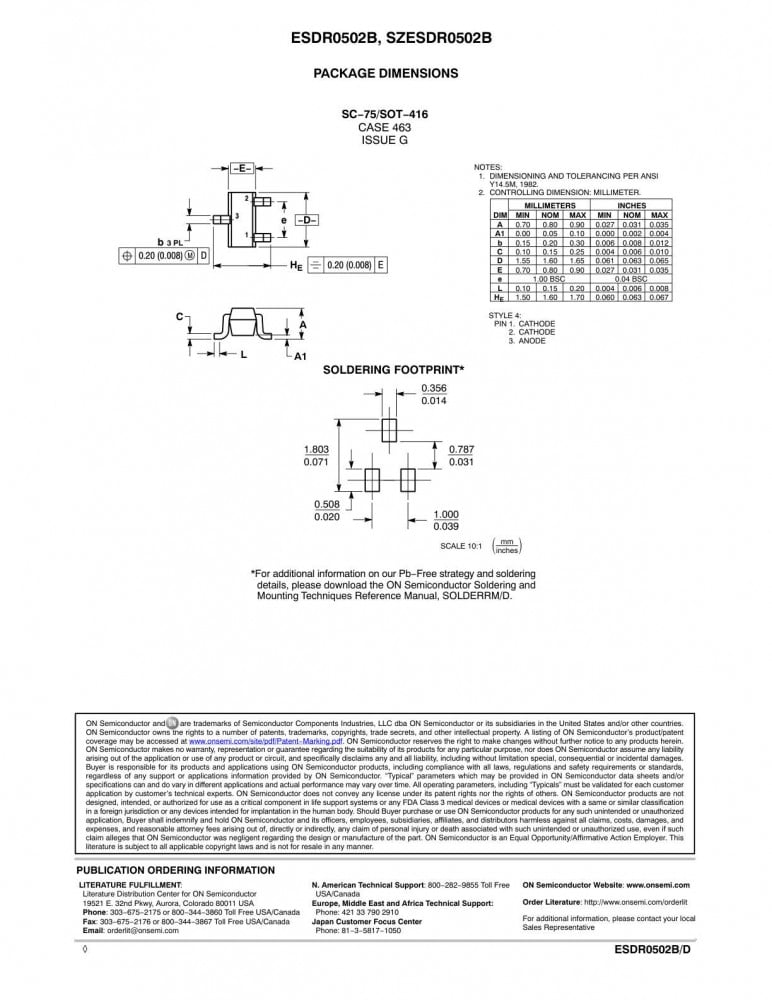 ESDR0502BT1G datasheet page 4