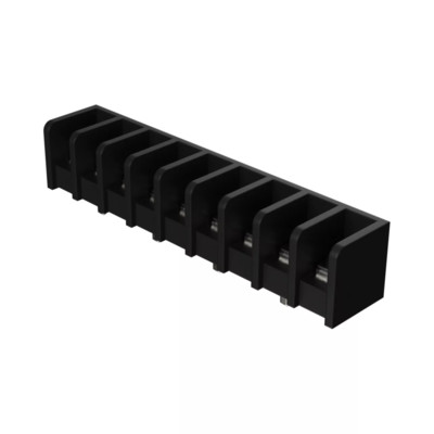 12.70mm Pitch, Single Row, Tri-Barrier Terminal Strip, without Mounting Ends, Black, Steel Screws, 9 Circuits for sale