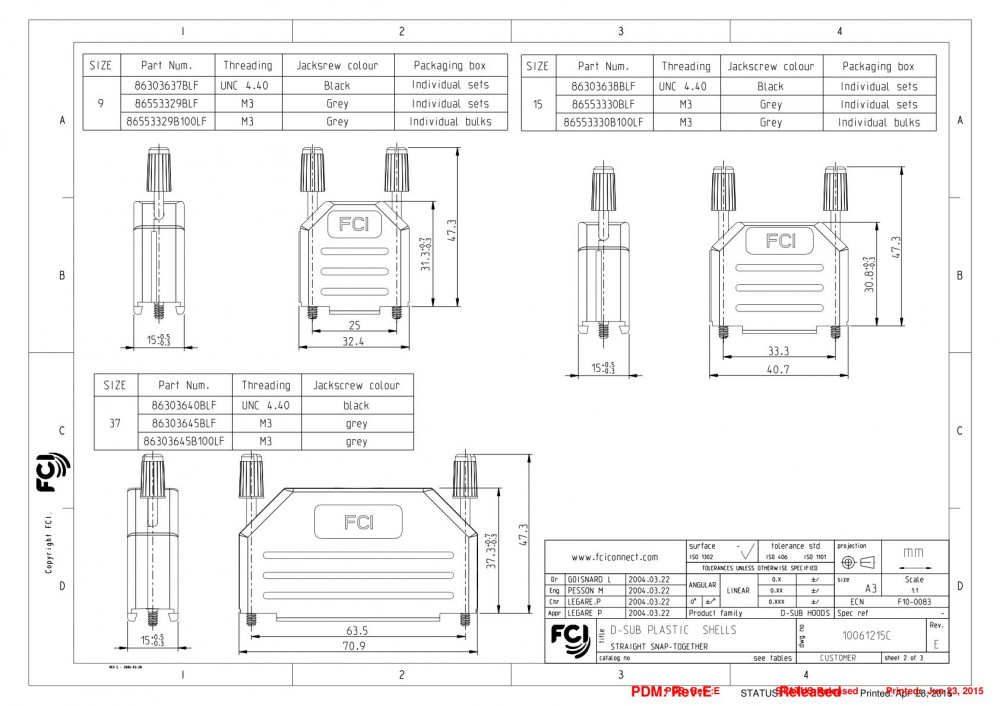 Amphenol D-Sub shell document page 2