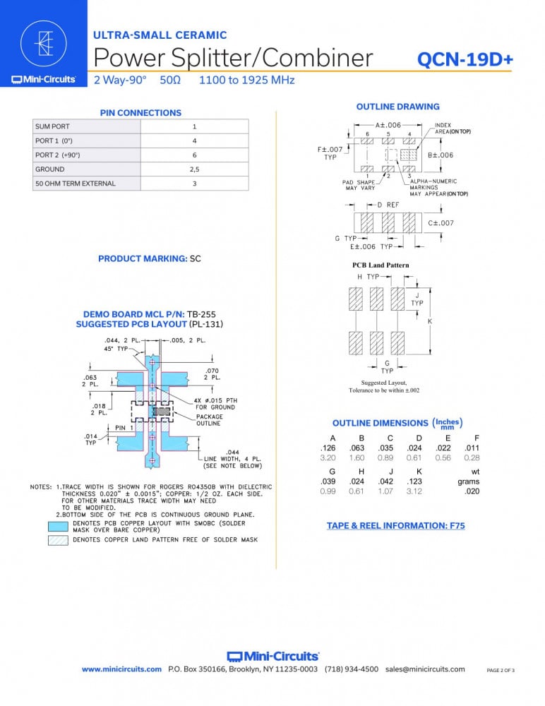 QCN-19D+ datasheet page 2