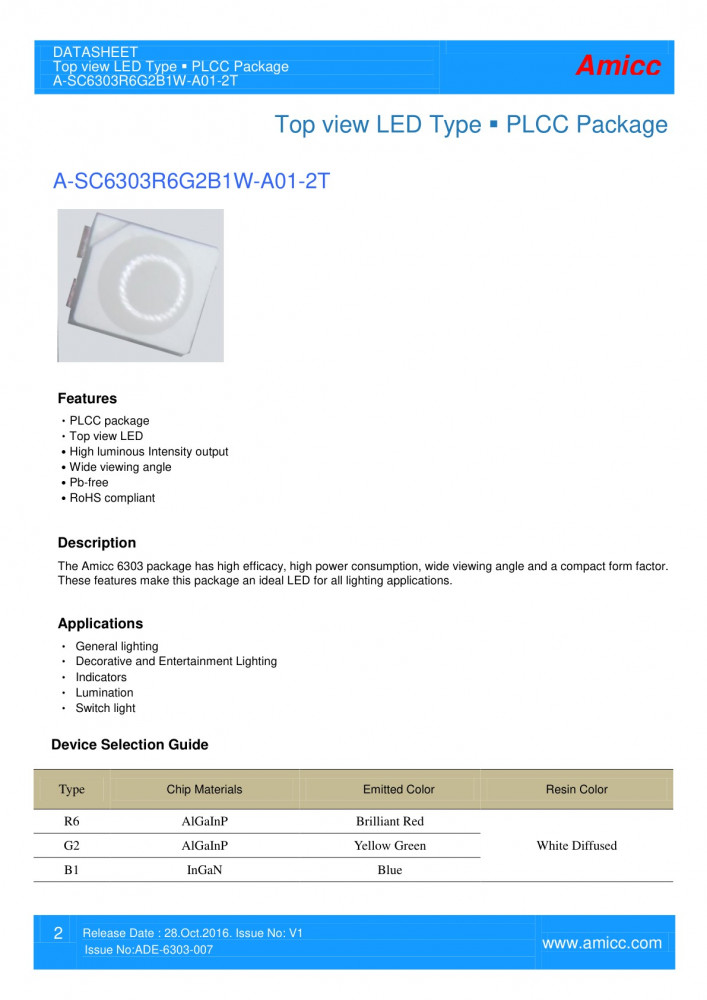 A-SC6303R6G2B1W-A01-2T datasheet page 2