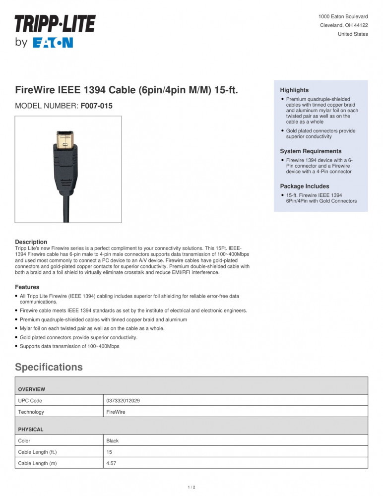F007-015 technical document page 1