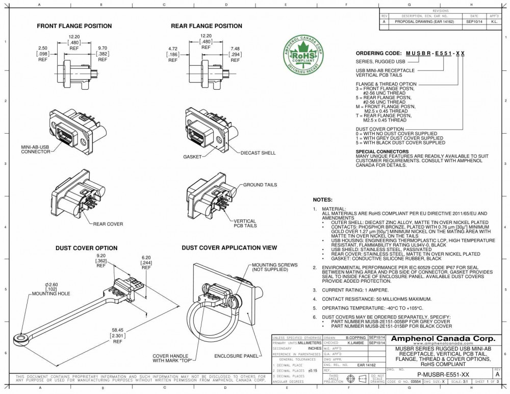 MUSBRE55130 technical drawing page 1