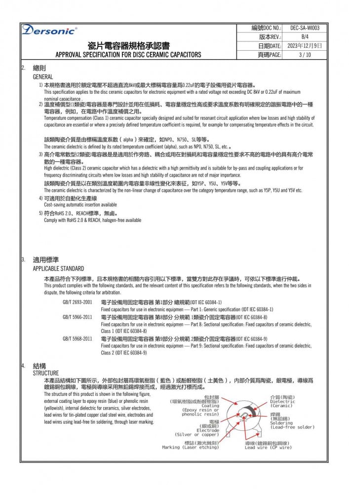 Dersonic approval specification page 4
