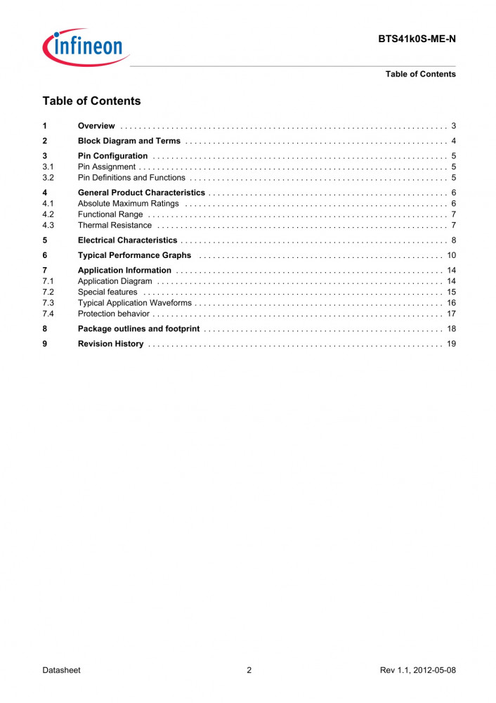 BTS41K0S-ME-N datasheet page 2