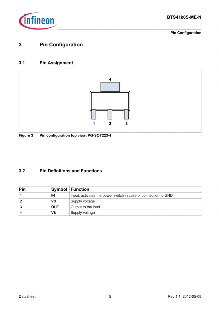 BTS41K0S-ME-N datasheet page 5