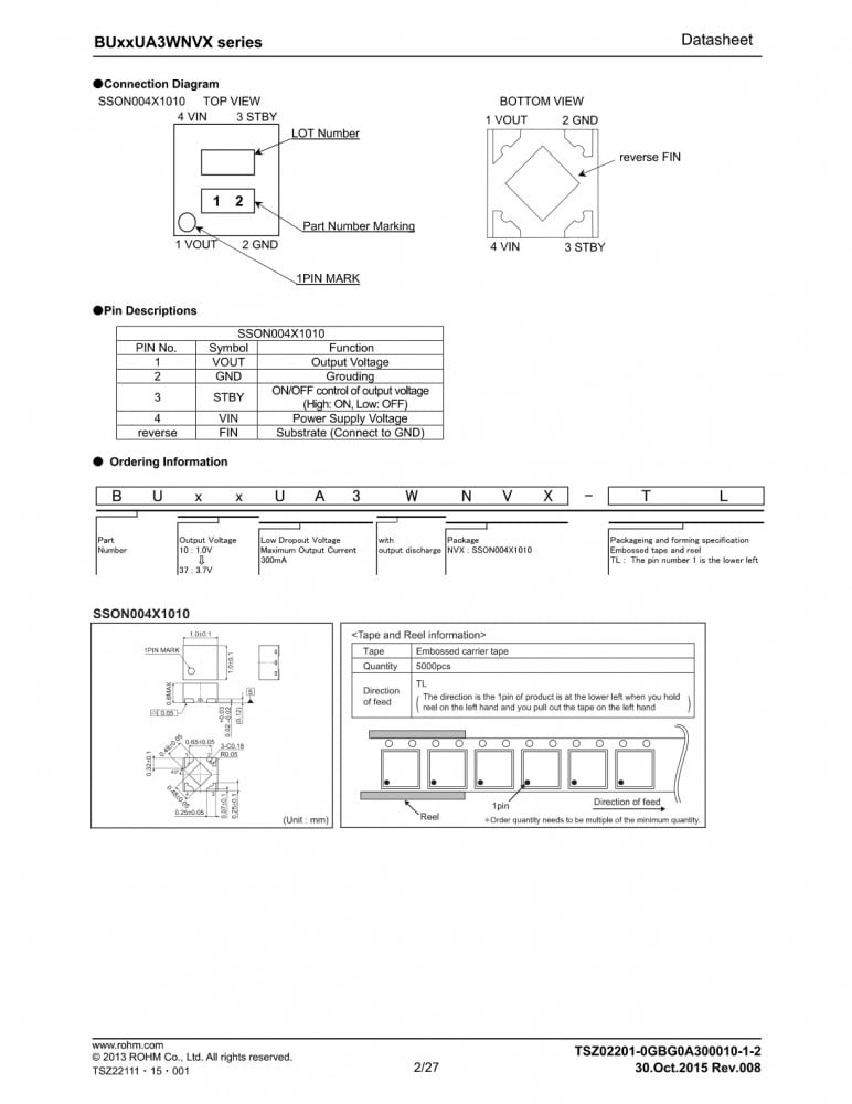 ROHM BU33UA3WNVX-TL technical document page 2