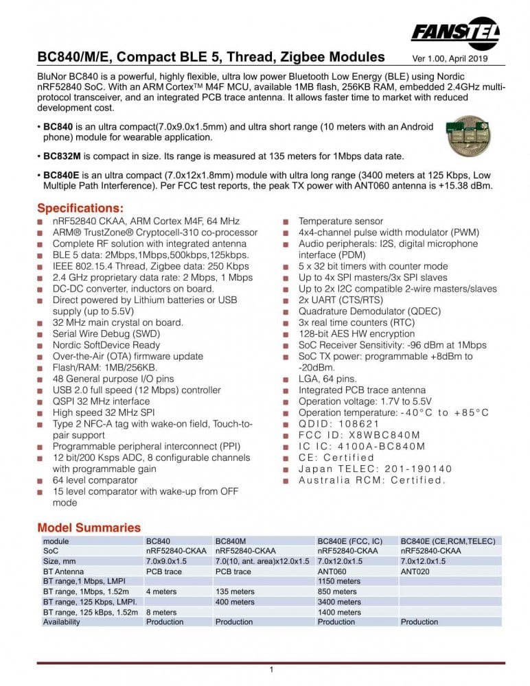EV-BC840M technical document page 1