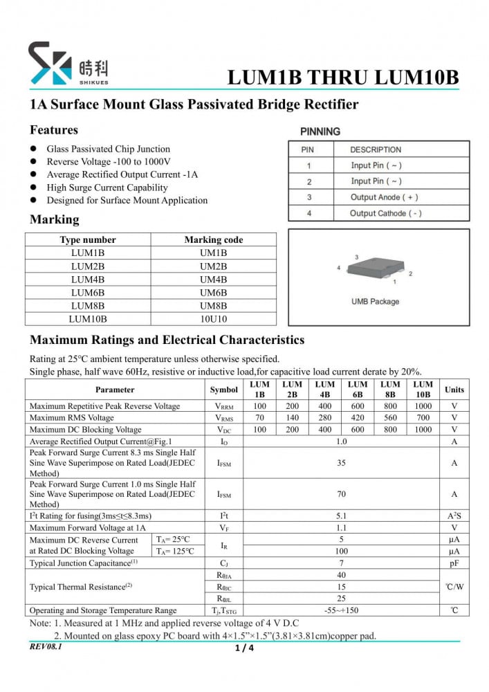 LUM10B datasheet page 1