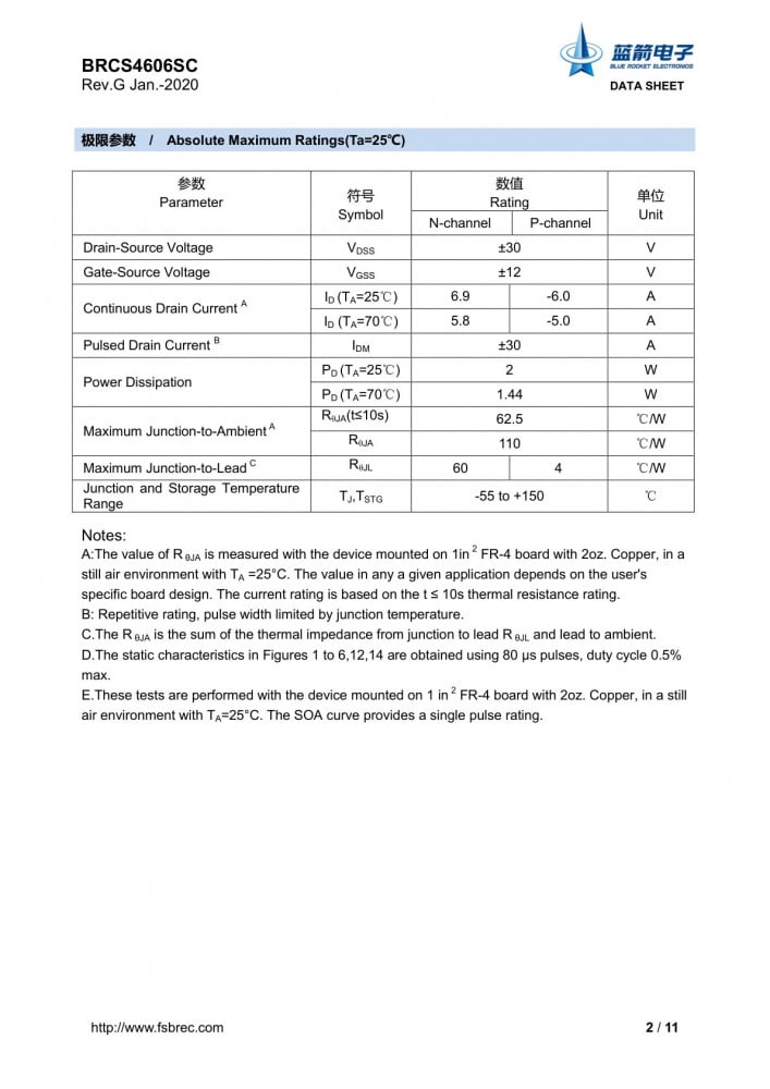 BRCS4606SC datasheet page 2