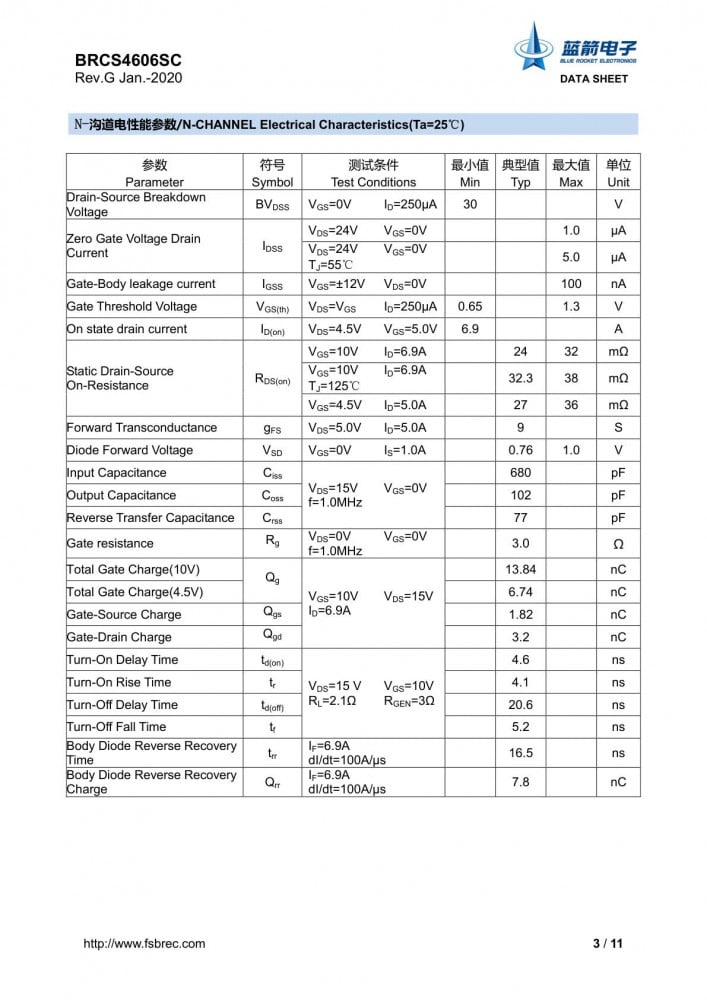 BRCS4606SC datasheet page 3