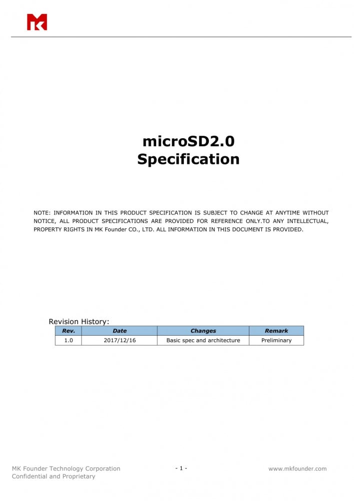 MKUS512M-IXKU1 datasheet page 1