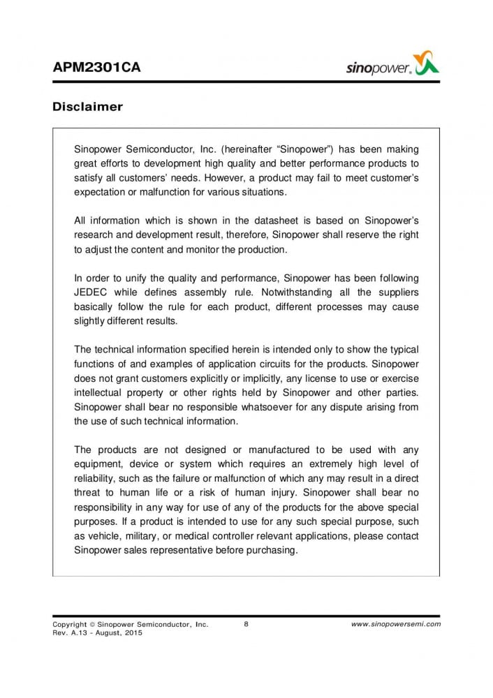 APM2301CAC-TRG datasheet page 8