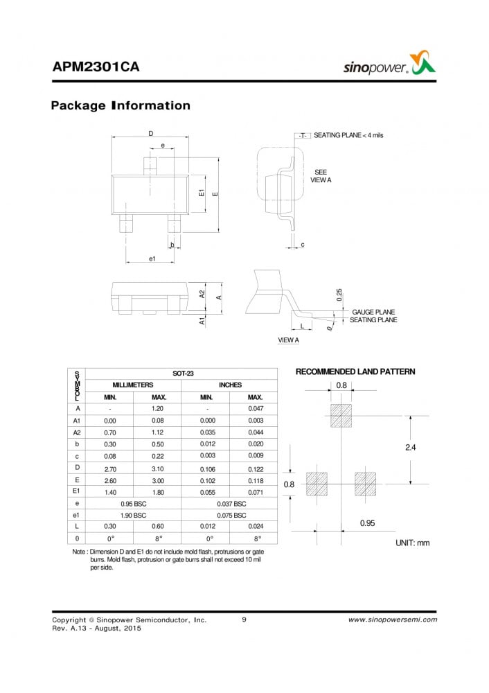 APM2301CAC-TRG datasheet page 9
