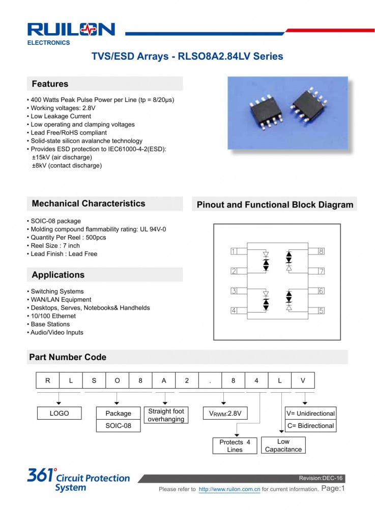 RLSO8A2.84LV datasheet page 2
