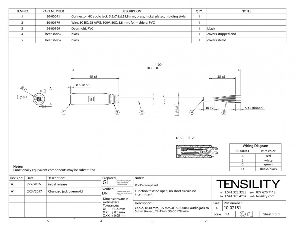 Technical drawing preview for Tensility International part 10-02151